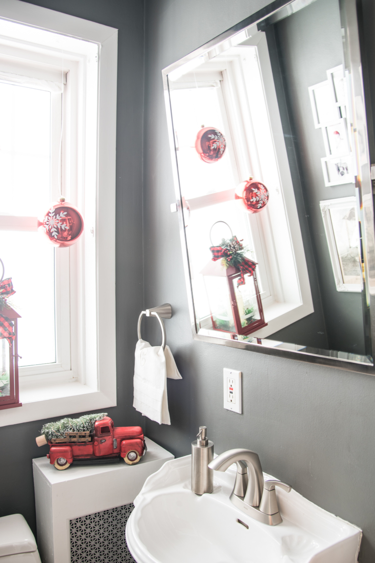 Powder Room Updates - Holiday Decorating - Home with Keki
